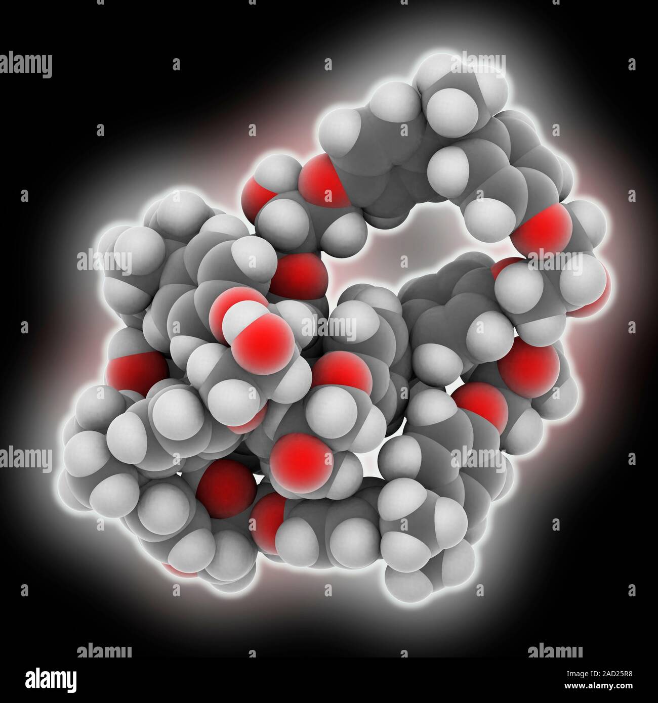 Epoxy resin polymer. Molecular model of several linked subunits of the ...
