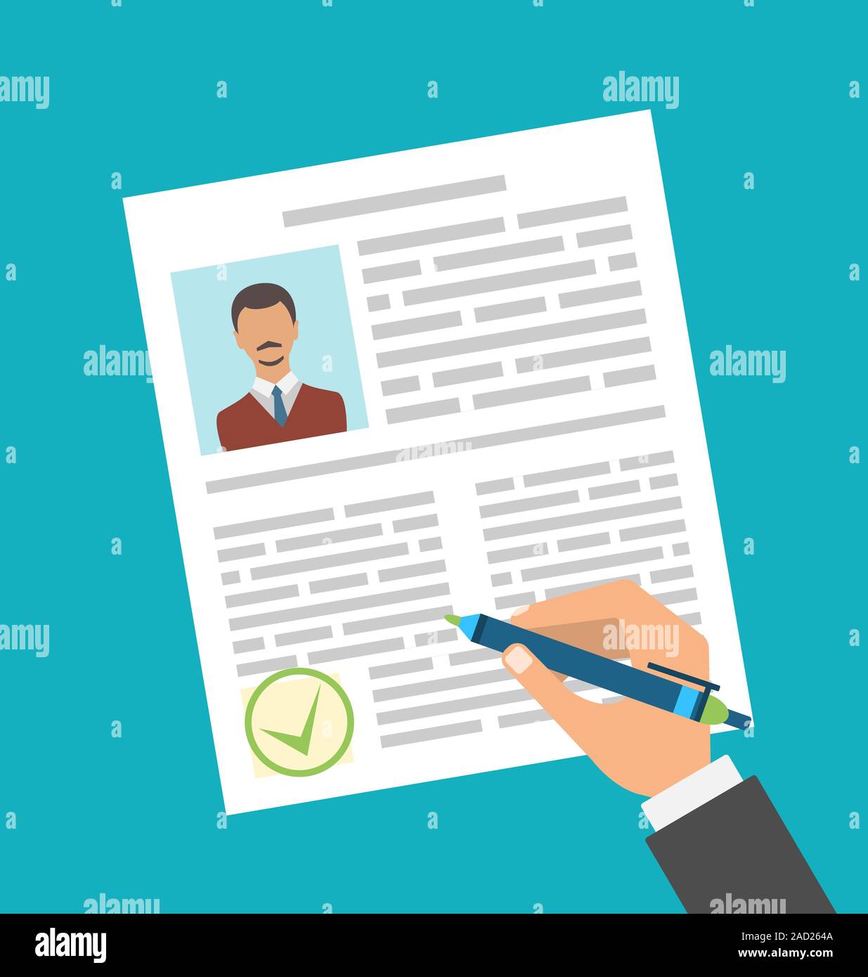 Human Resources Management, Approval Resume Stock Photo - Alamy