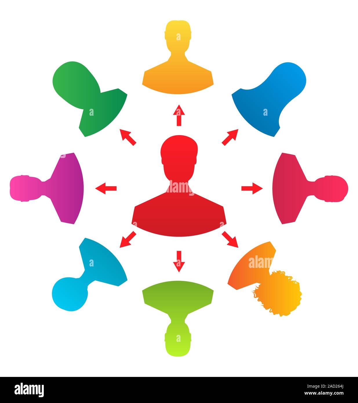 Concept of leadership, colorful people icons Stock Photo - Alamy