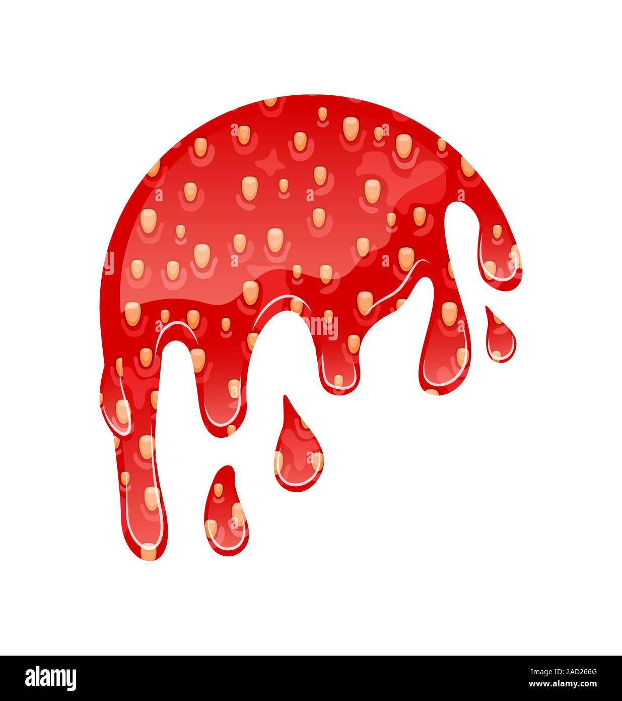 Flowing Strawberry Jam Isolated on White Background Stock Photo - Alamy