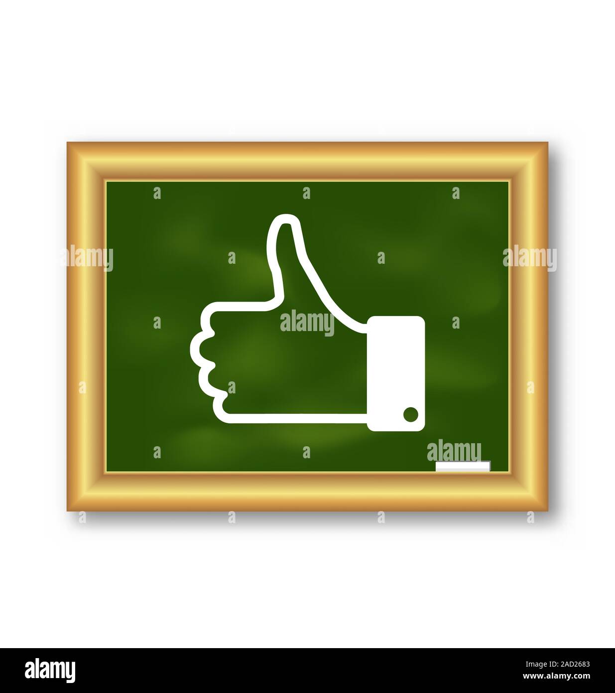 Icon of Thumb Up on School Board Stock Photo - Alamy