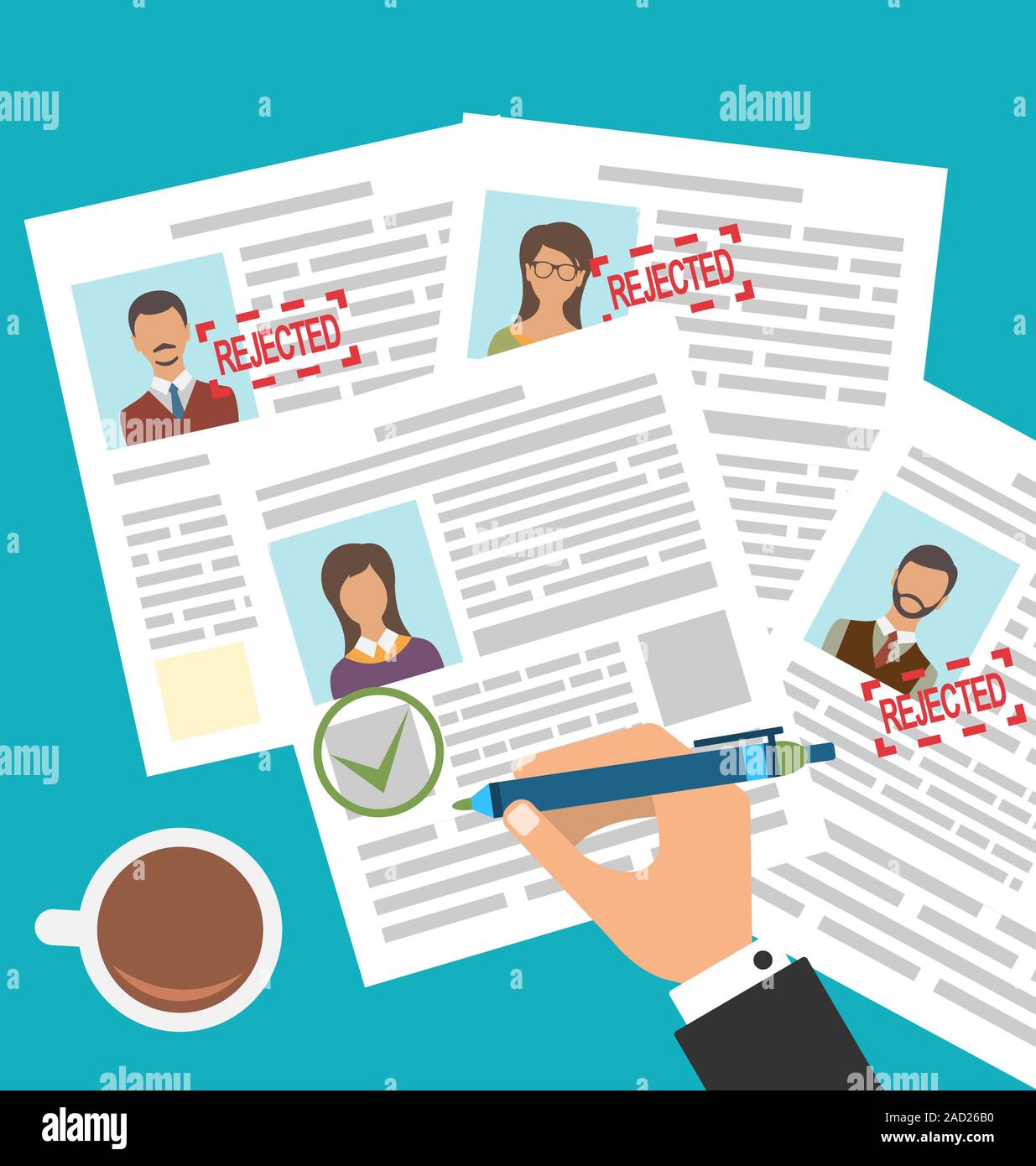 Approved Stamp Sign Resume Female Stock Photo - Alamy