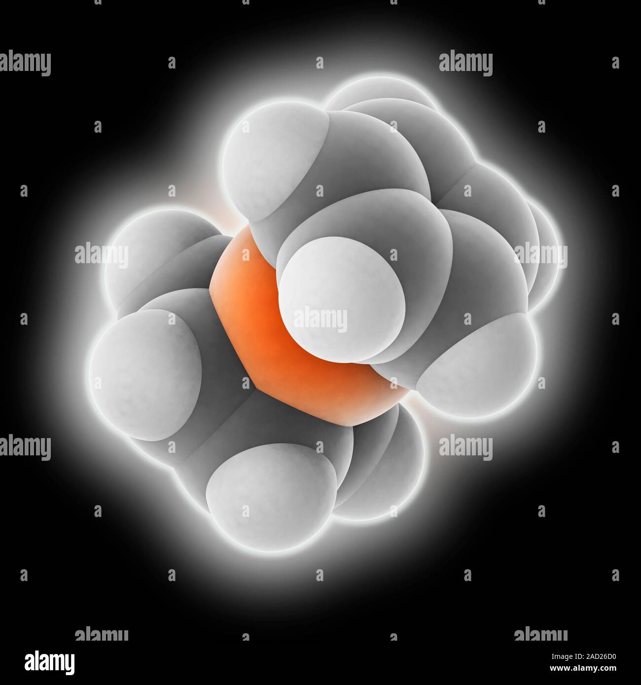 Ferrocene. Molecular model of the organometallic compound ferrocene ...
