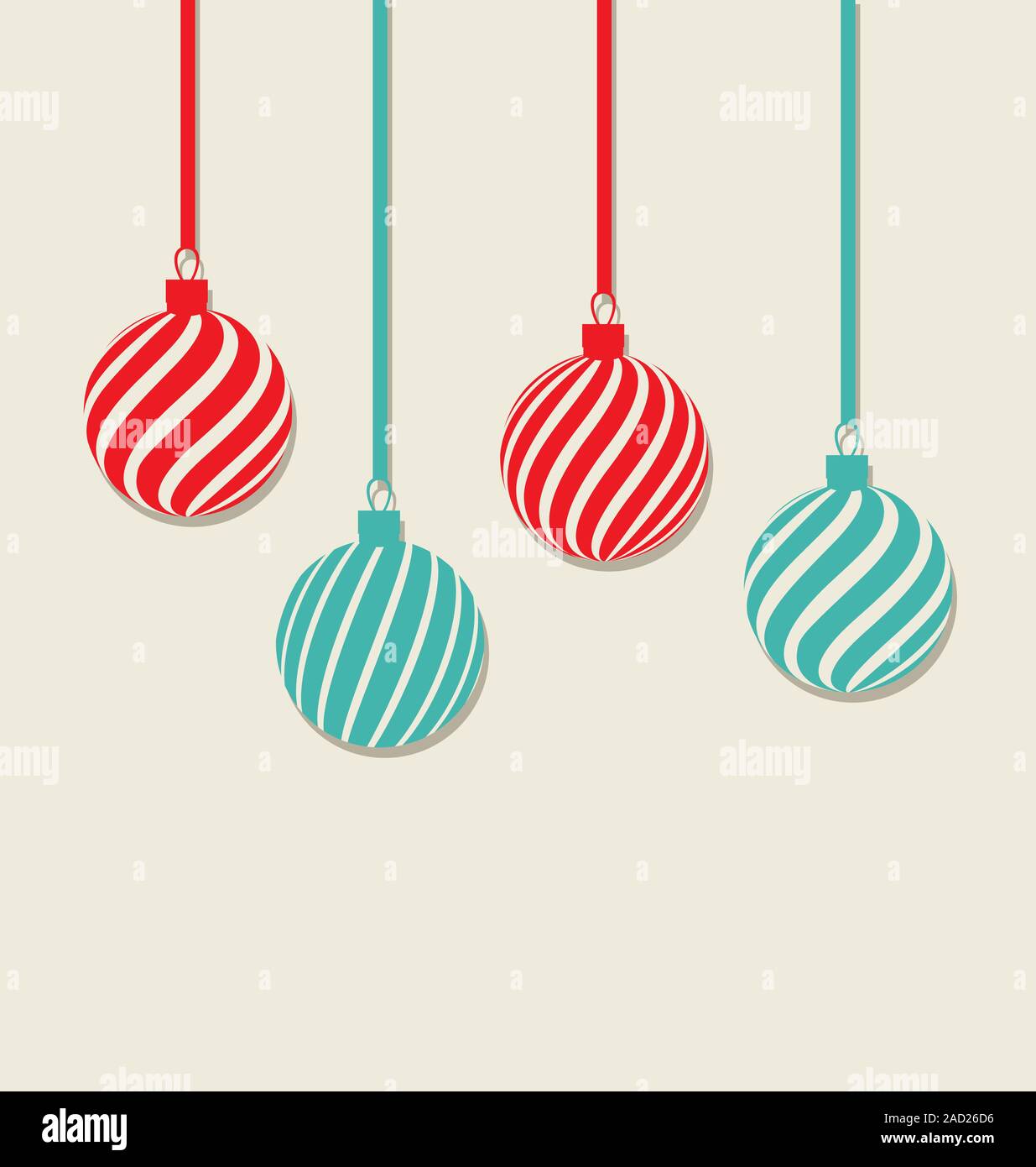 Christmas hanging balls with copy space for your text, simple style ...