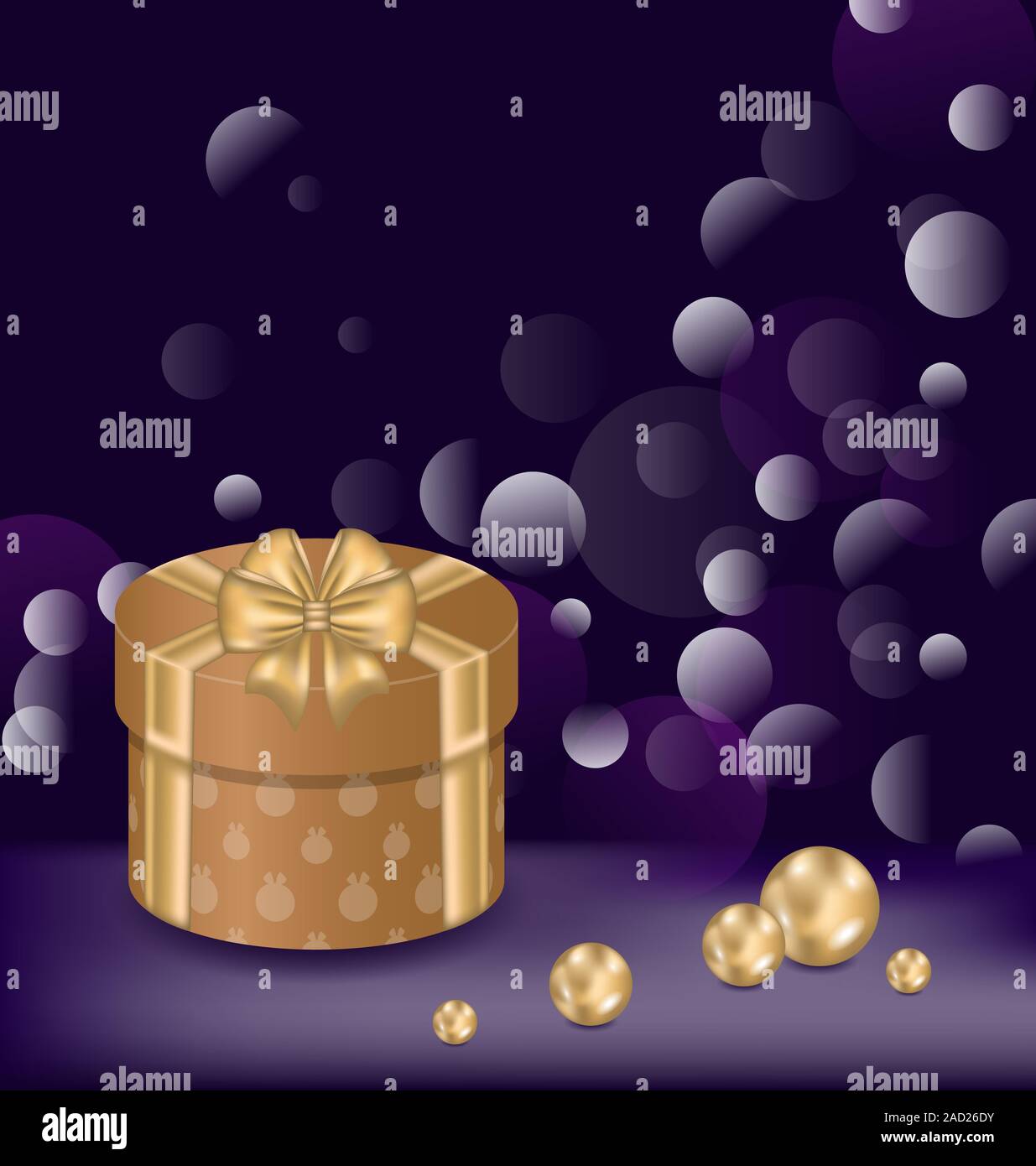 Christmas background with gift box and pearls Stock Photo - Alamy
