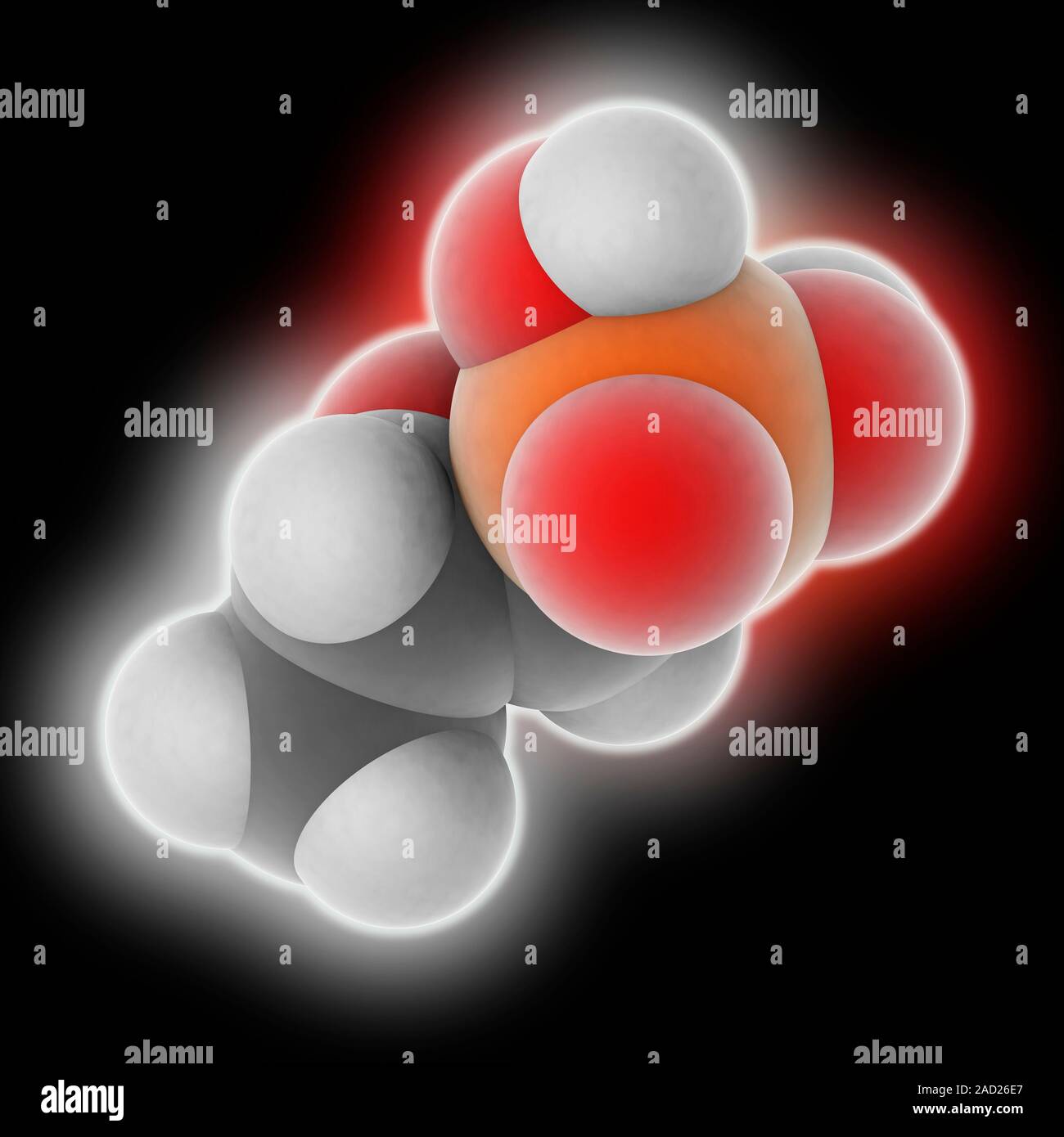 Fosfomycin. Molecular model of the broad-spectrum antibiotic fosfomycin ...