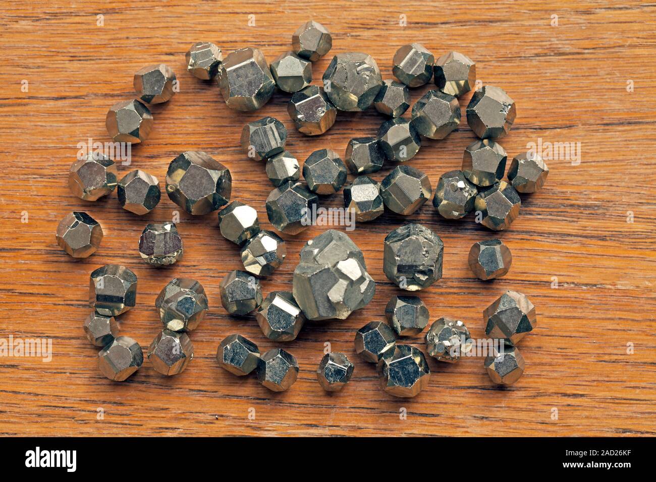 Dodecahedrons of pyrite, also known as pyritohedrons, are not regular ...