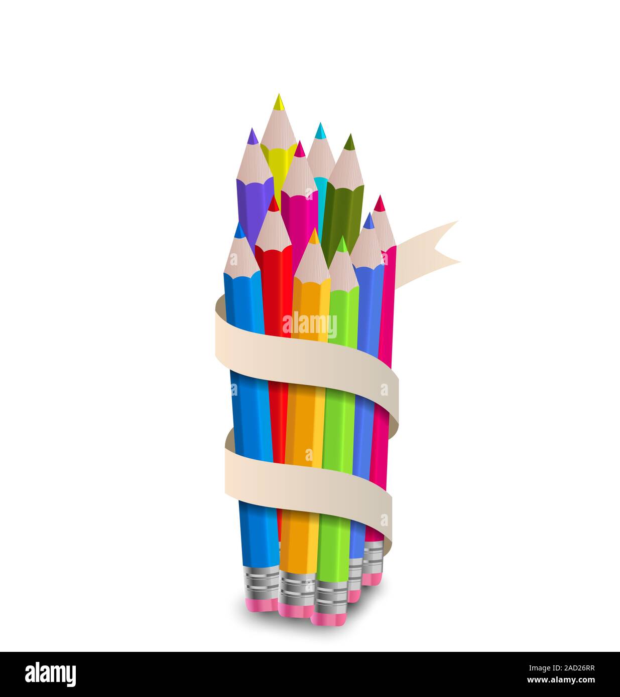 Pencil colorful ribbon Cut Out Stock Images & Pictures - Alamy