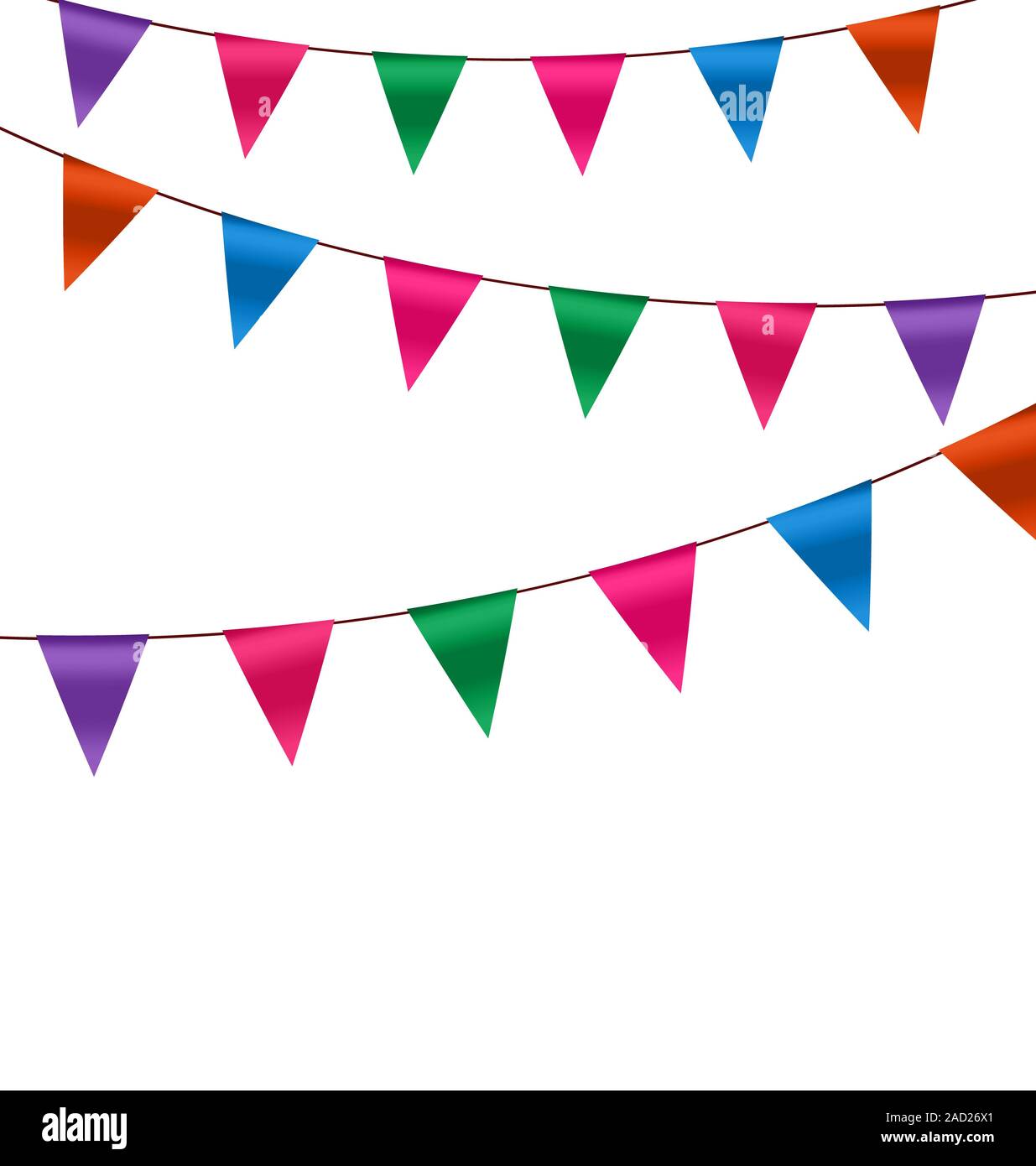 Set Colorful Buntings Flags Garlands for Holiday Stock Photo - Alamy