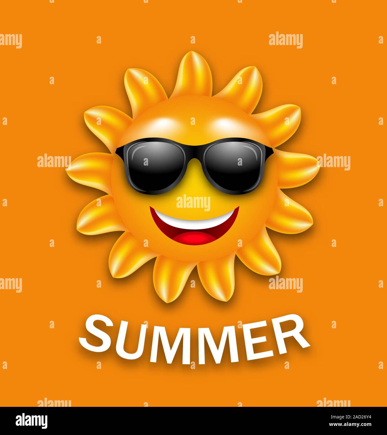 Cool Happy Summer Sun in Sunglasses Stock Photo - Alamy