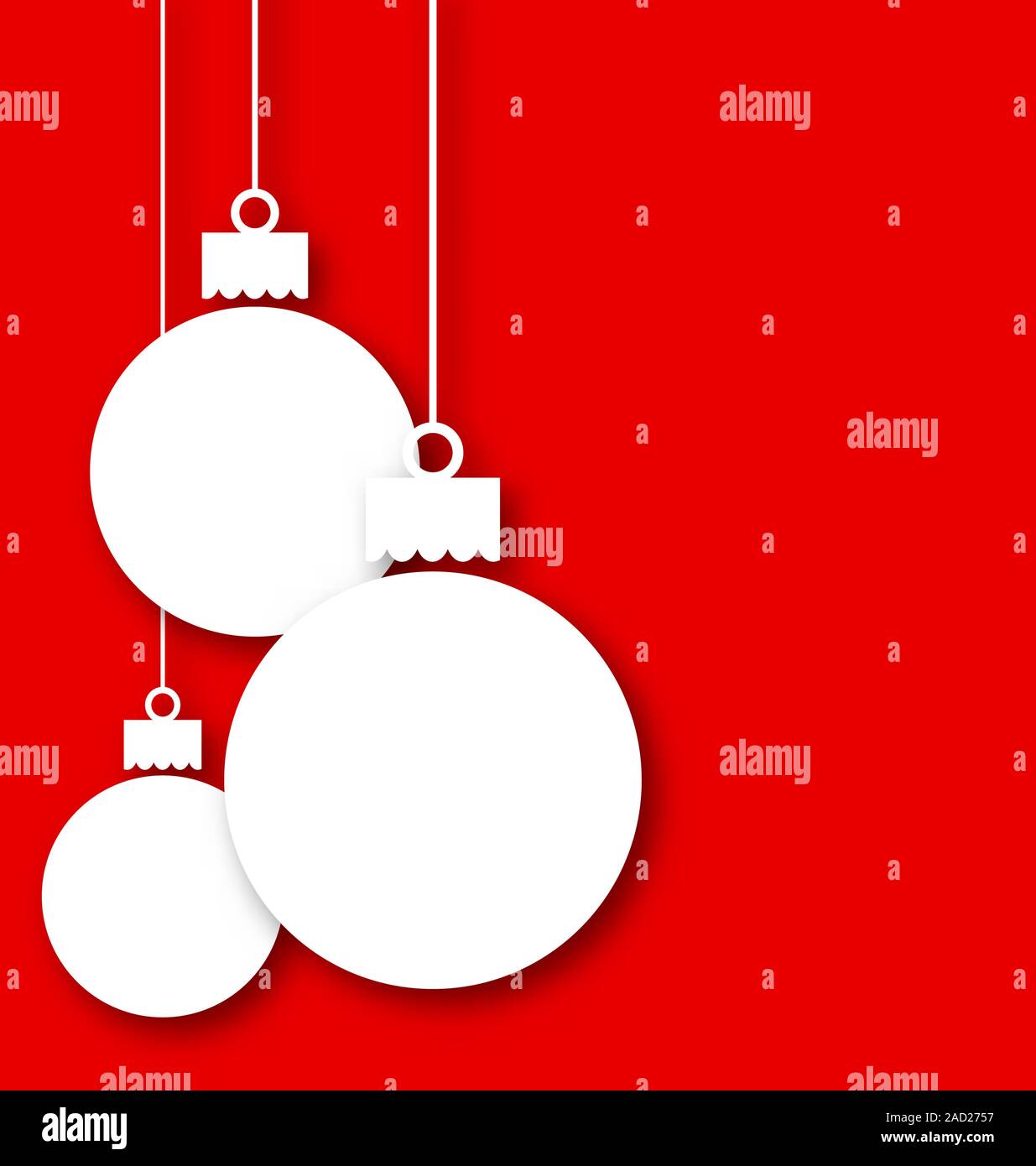 Christmas paper hanging balls with copy space for your text Stock Photo ...