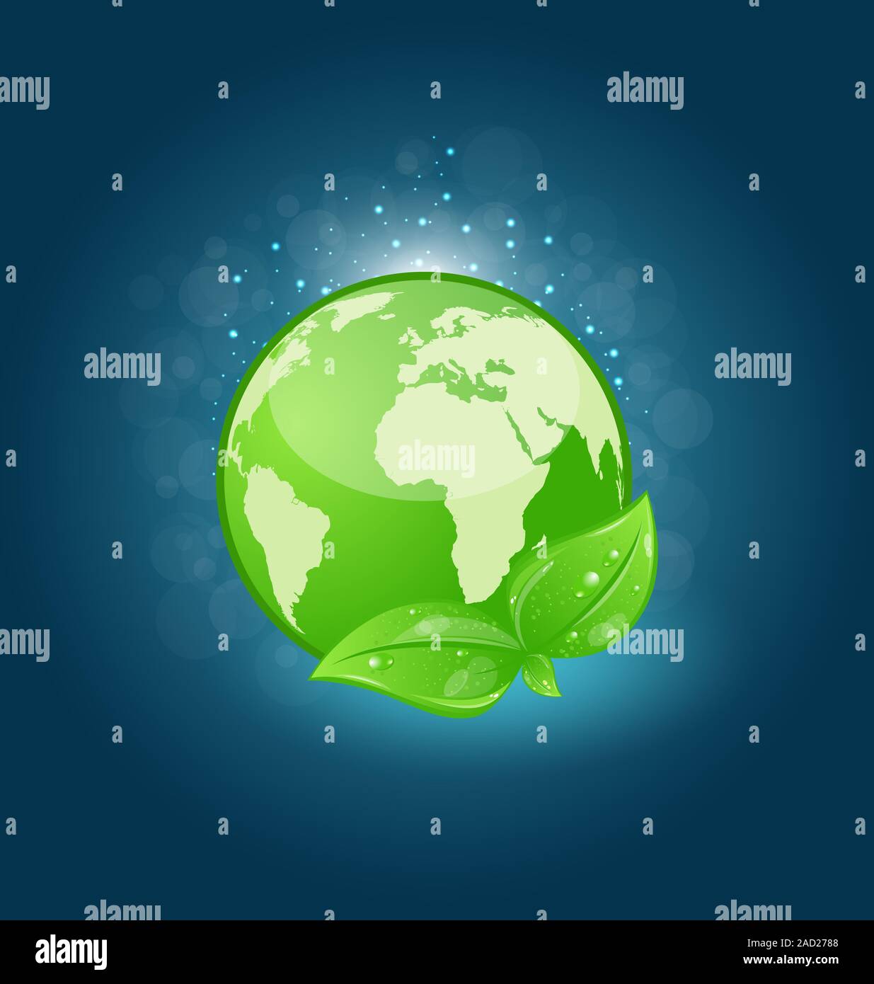 Global planet and eco green leaves Stock Photo - Alamy
