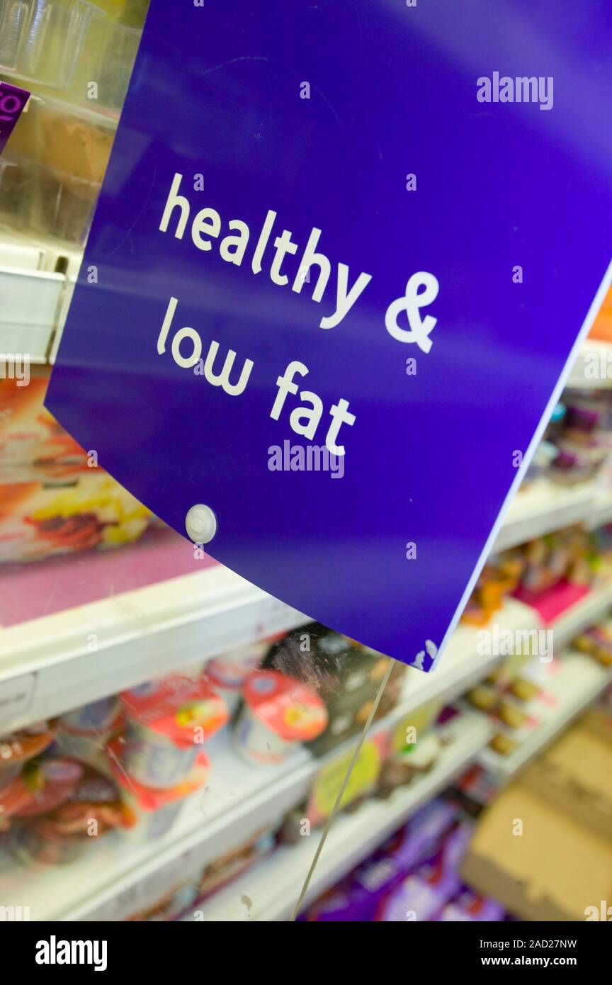 Low fat food in a supermarket in Carlisle, UK Stock Photo - Alamy
