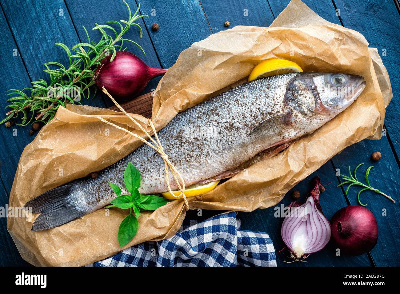 raw seabass fish Stock Photo - Alamy