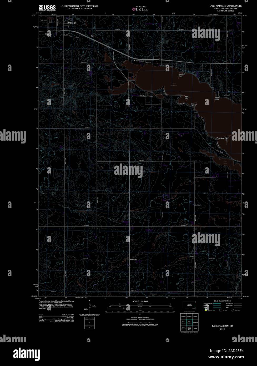 Map of madison south dakota hi-res stock photography and images - Alamy