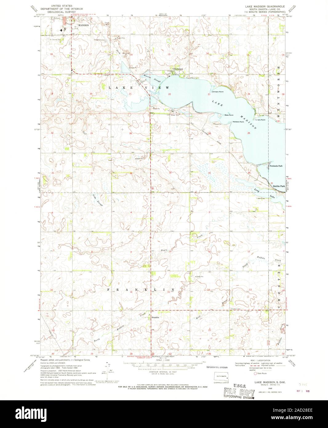 Map of madison south dakota hi-res stock photography and images - Alamy