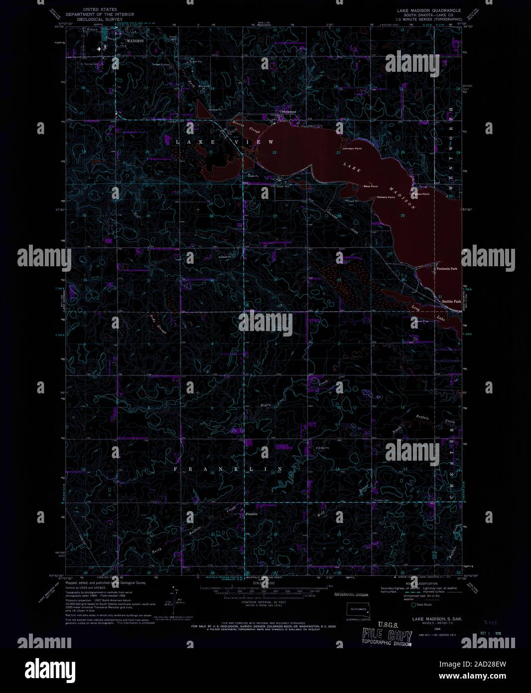 Map of madison south dakota hi-res stock photography and images - Alamy