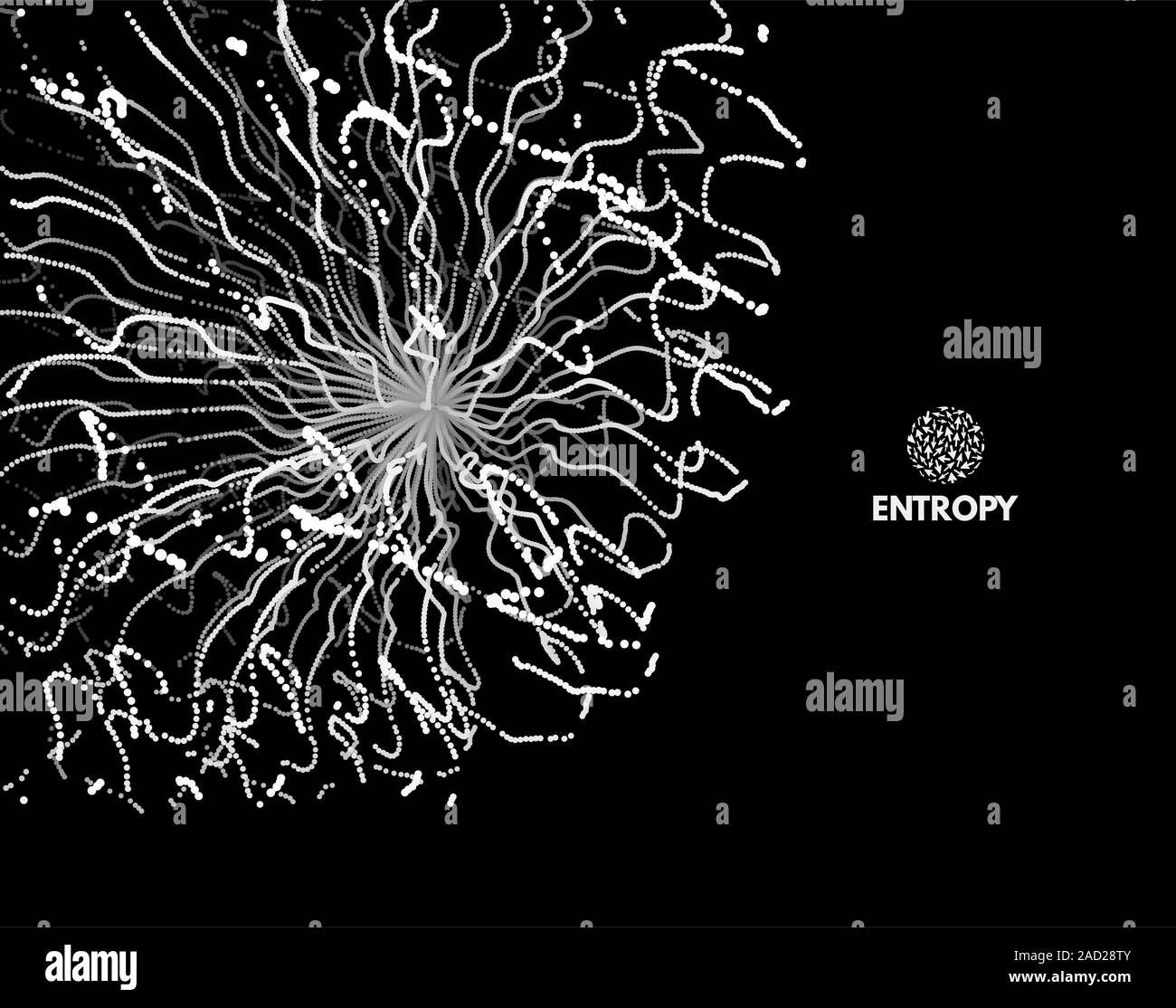 Abstract Science Or Technology Background Array With Dynamic Particles