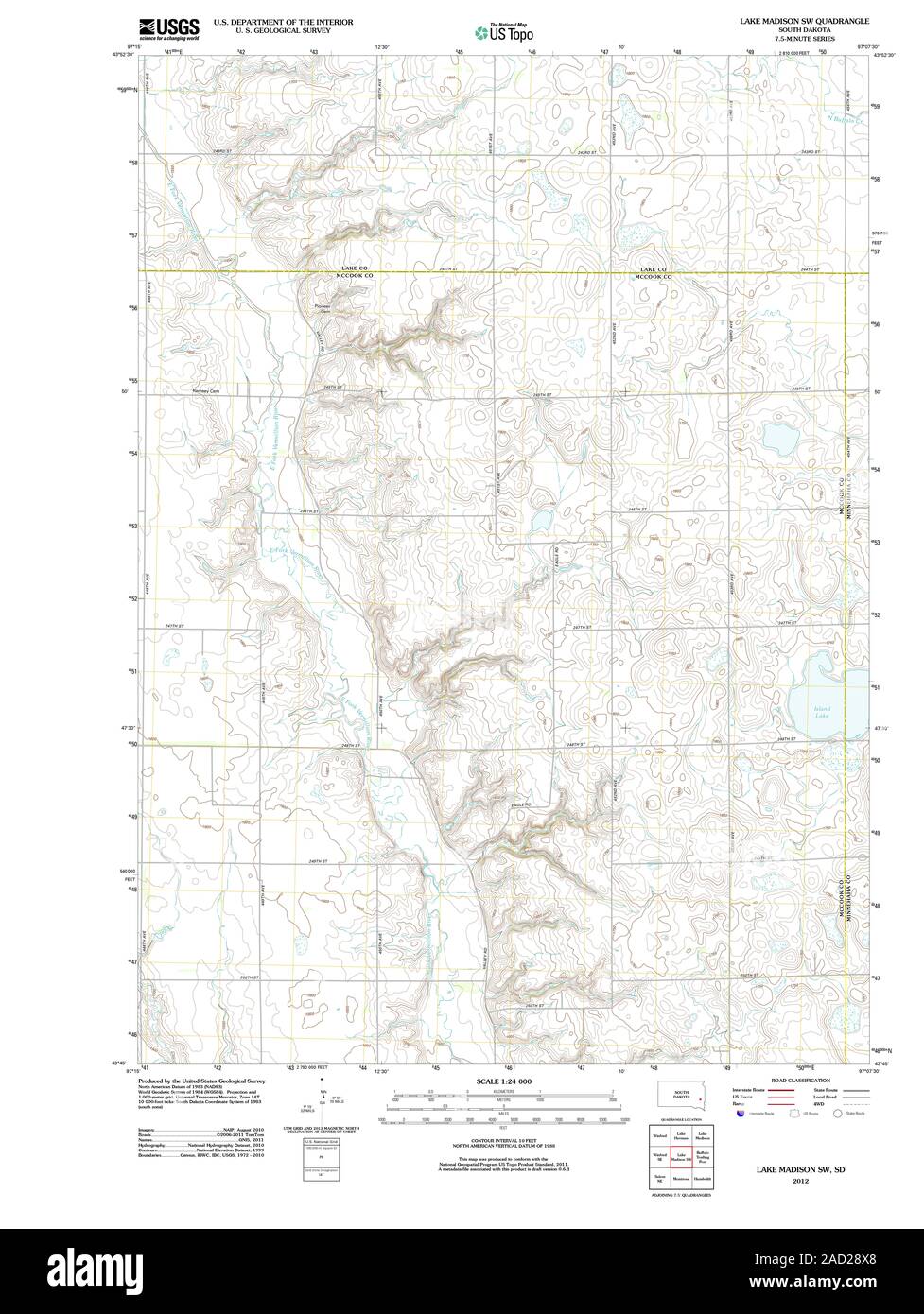 Map of madison south dakota hi-res stock photography and images - Alamy