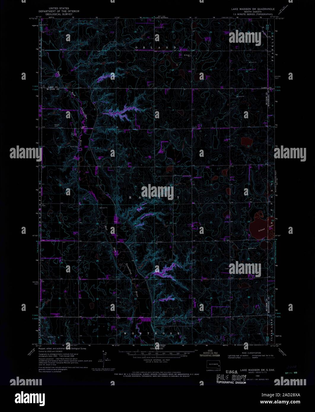 Map of madison south dakota hi-res stock photography and images - Alamy