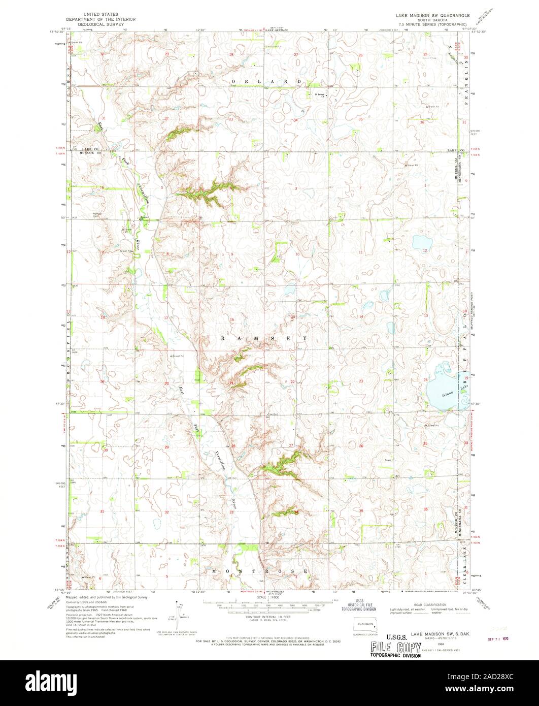 Map of madison south dakota hi-res stock photography and images - Alamy