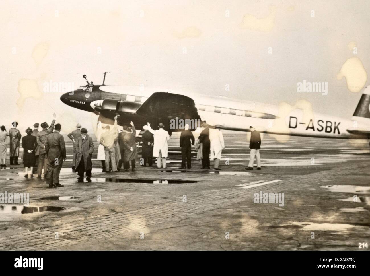 A Lufthansa Airlines four-engine Focke-Wulf Condor aircraft before take ...