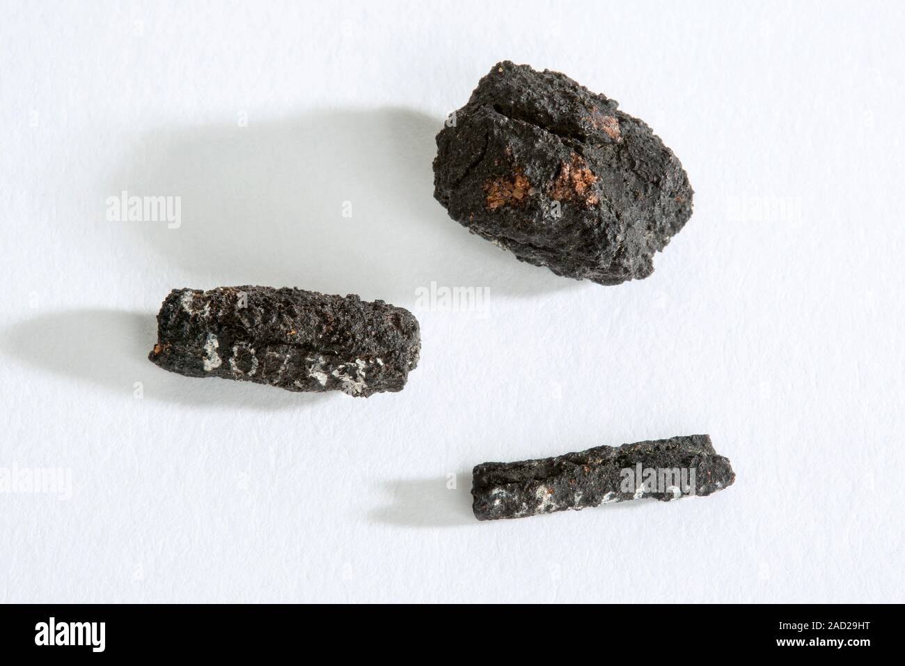 Ancient Egyptian meteoric iron beads. Three meteoric iron beads crafted ...