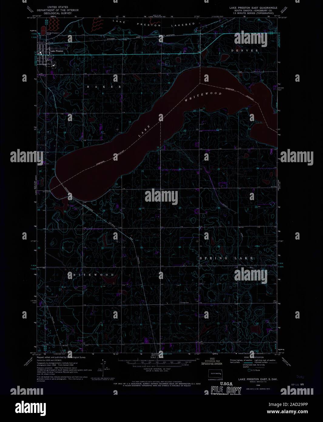 Map of lake preston hi-res stock photography and images - Alamy