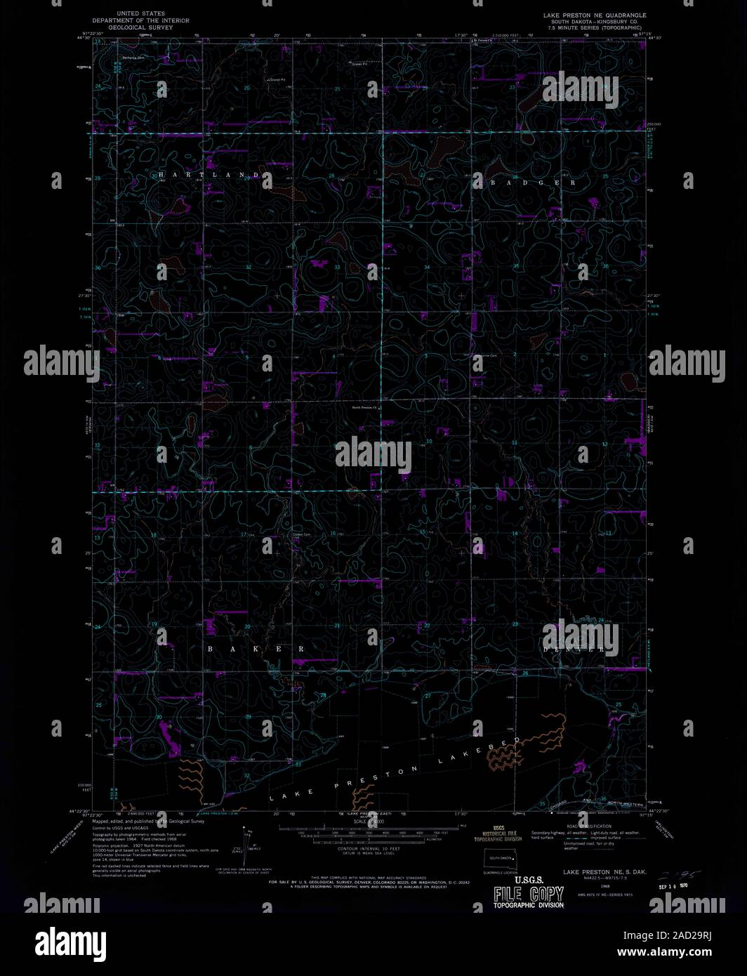 Map of lake preston hi-res stock photography and images - Alamy