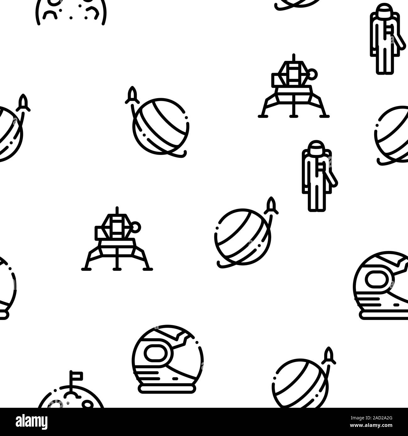Astronaut Equipment Seamless Pattern Vector Stock Vector Image & Art ...