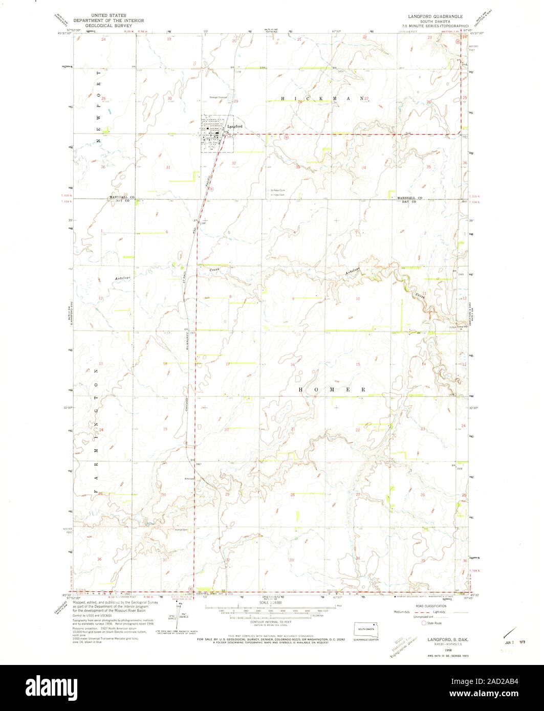 Map of langford south dakota hi-res stock photography and images - Alamy
