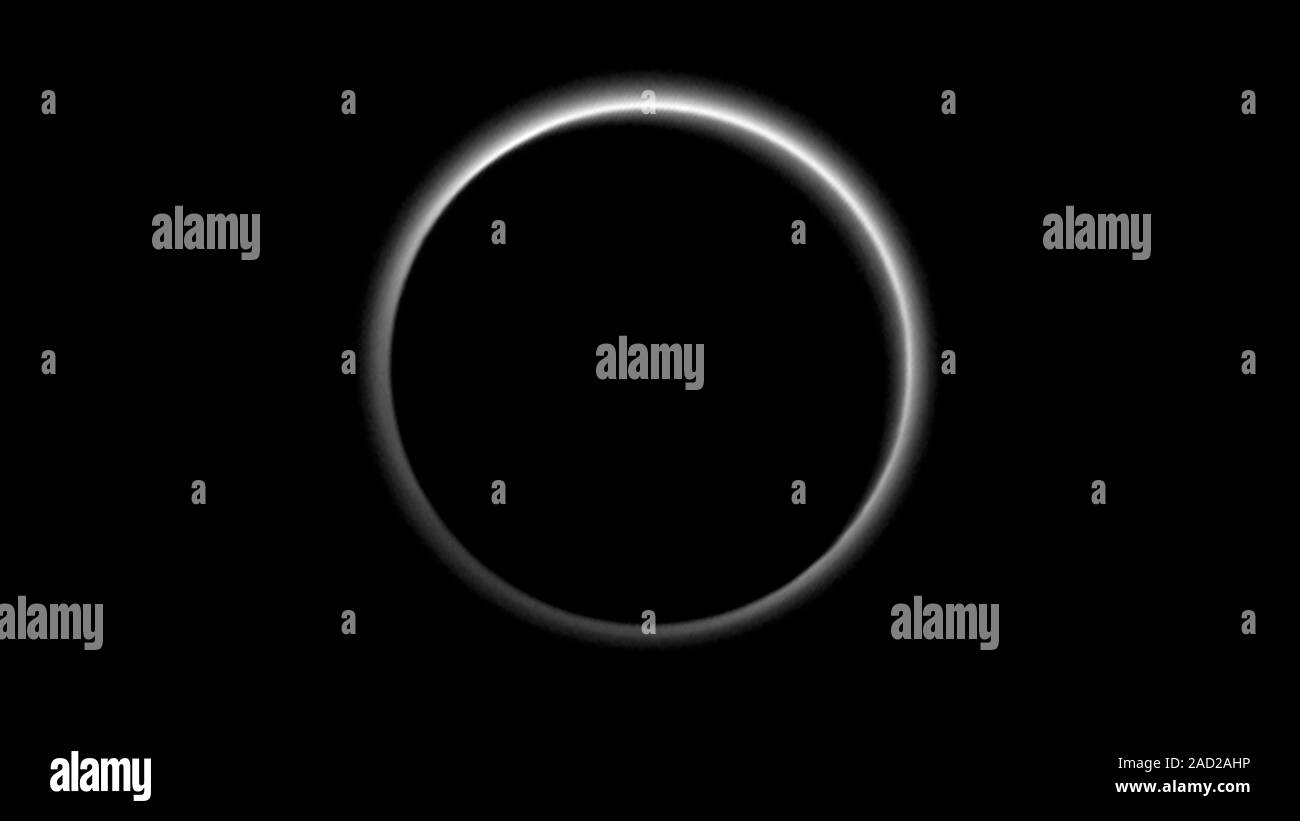 Backlit New Horizons image of Pluto's atmosphere creating a hazy ring ...