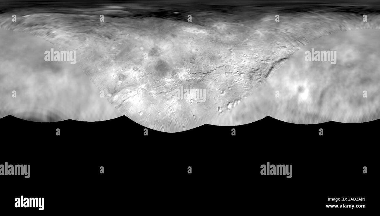 New Horizons map of the surface of Charon, Pluto's largest moon. This ...