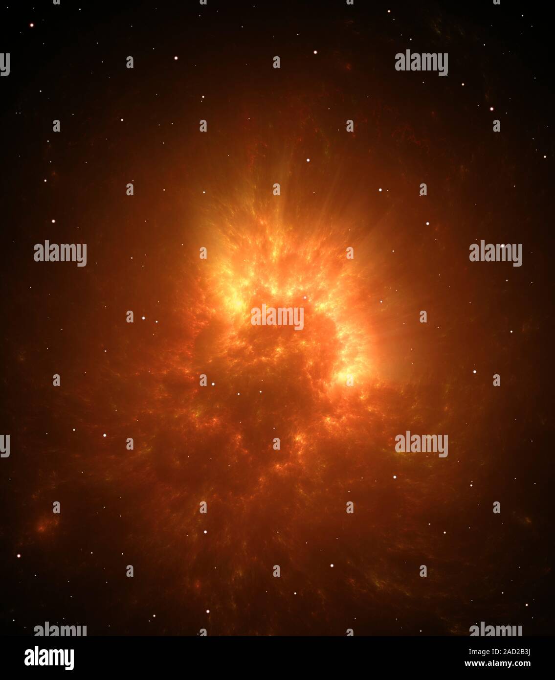 The image is illustrative of both stellar collapse and the big bang ...