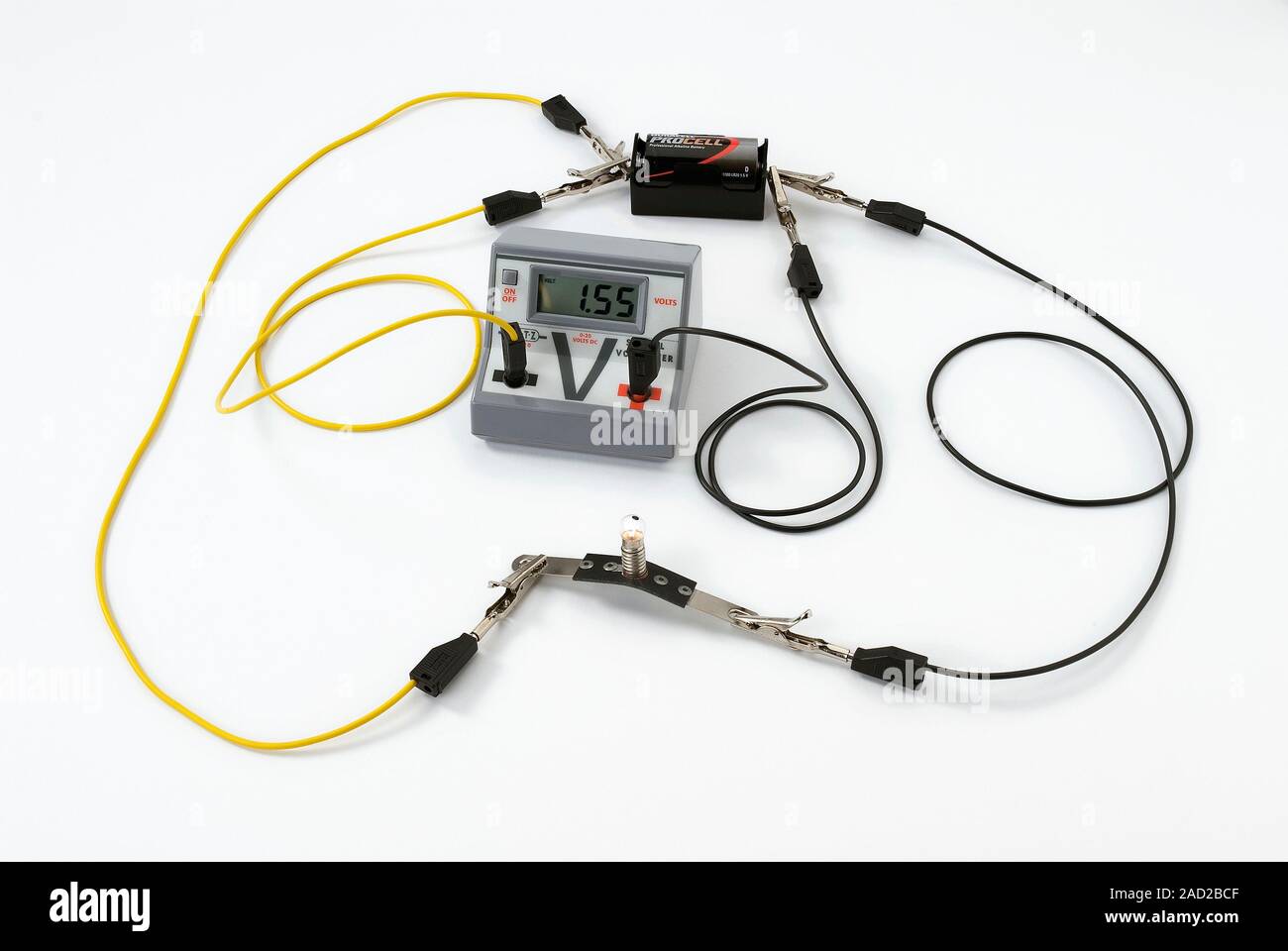 Simple circuit to measure volts. This circuit consists of a bulb ...