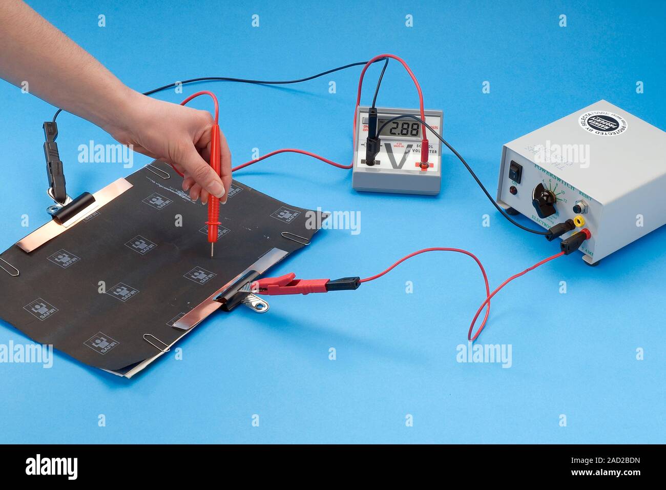 Investigating equipotentials. Apparatus used to find equipotentials on ...