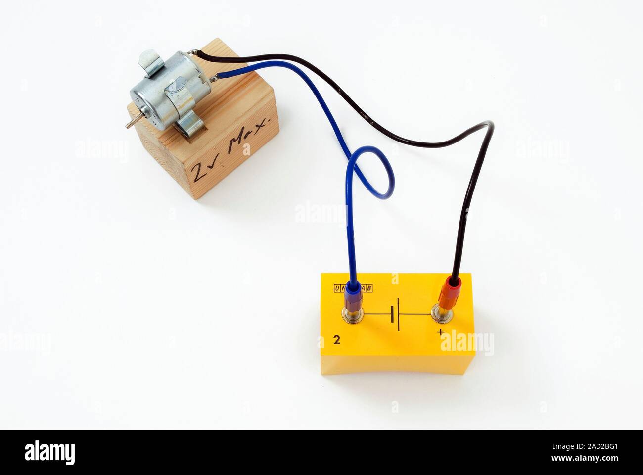 Simple circuit with motor. Simple circuit consisting of a battery ...
