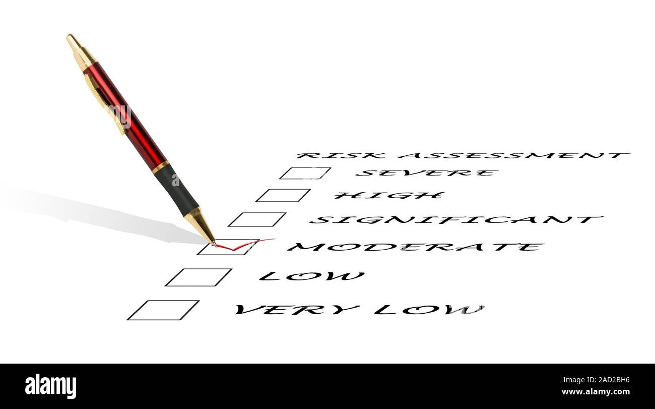 Risk assessment checkbox Stock Photo - Alamy