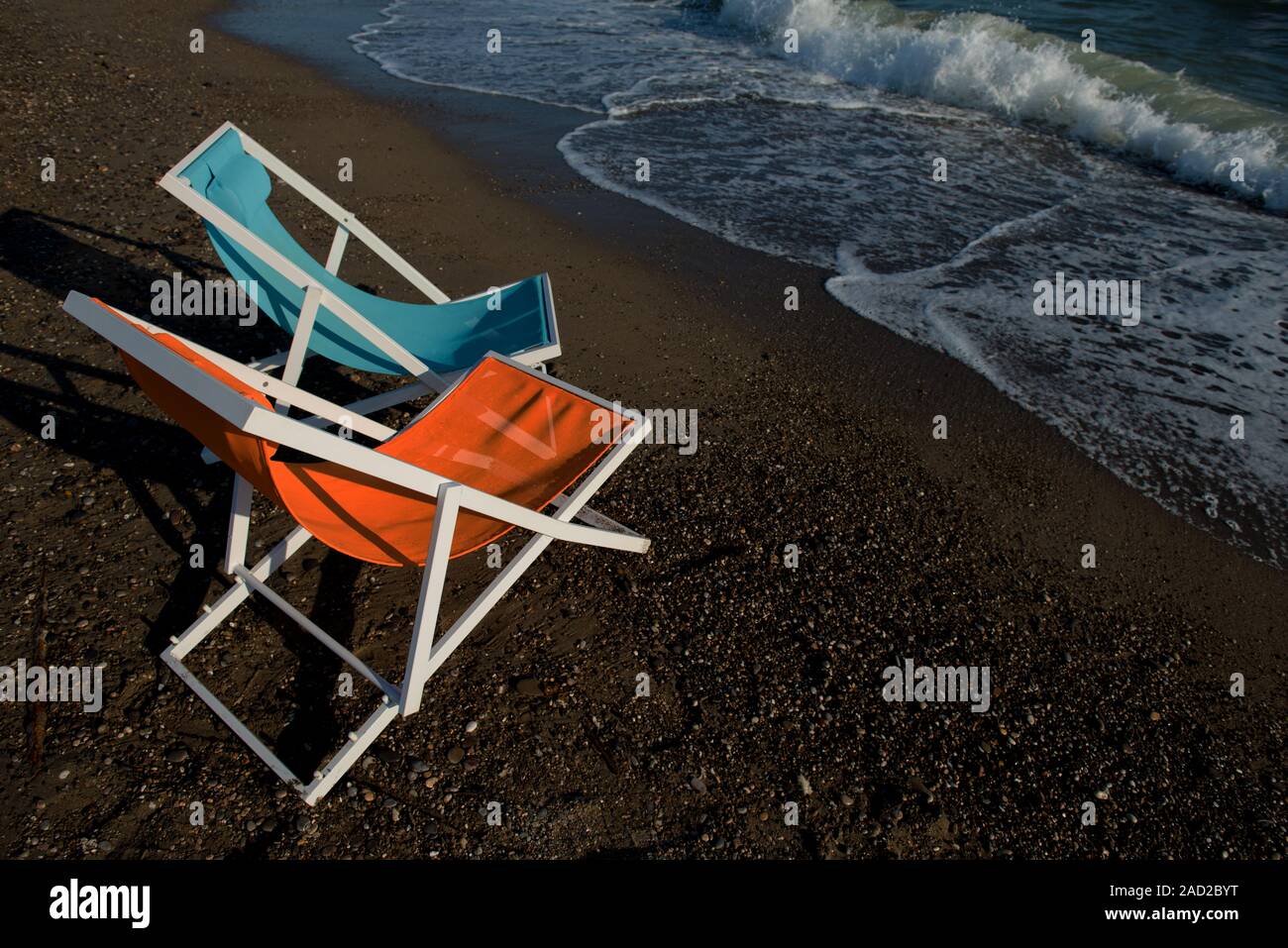 colorful beach chairs Stock Photo - Alamy