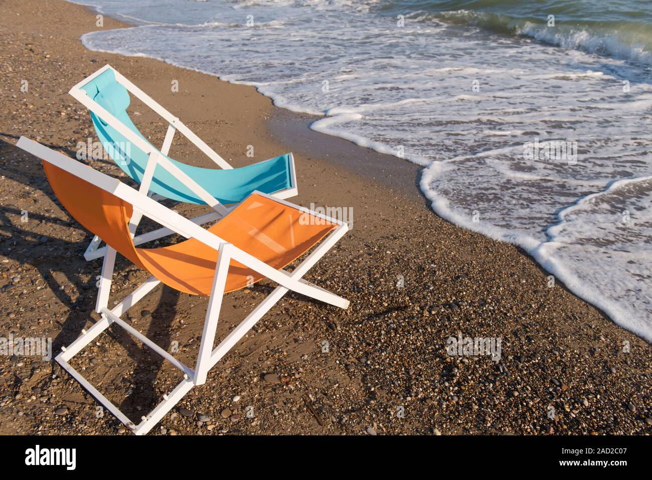 colorful beach chairs Stock Photo - Alamy