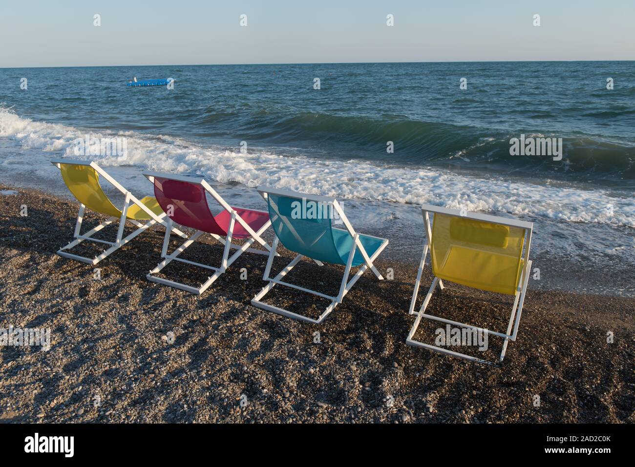 colorful beach chairs Stock Photo - Alamy