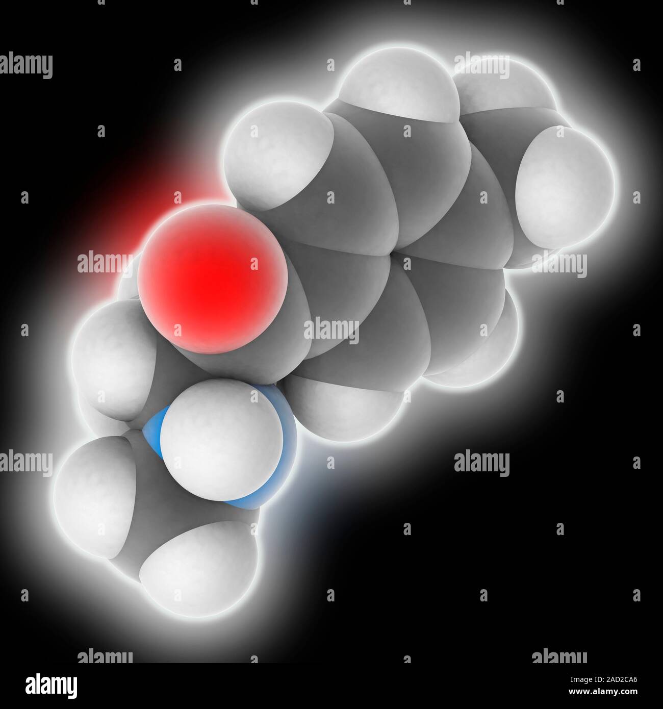 Mephedrone. Molecular model of the synthetic stimulant drug mephedrone ...