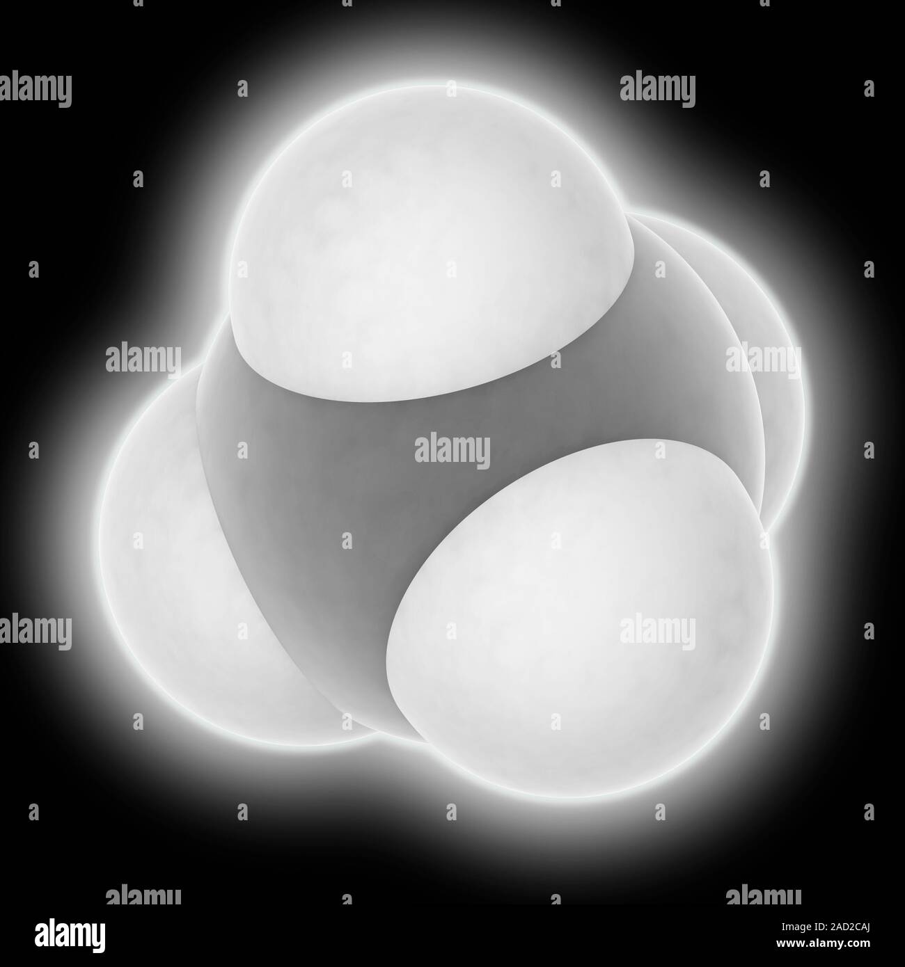 Methane. Molecular model of the alkane and hydrocarbon gas methane (CH4 ...