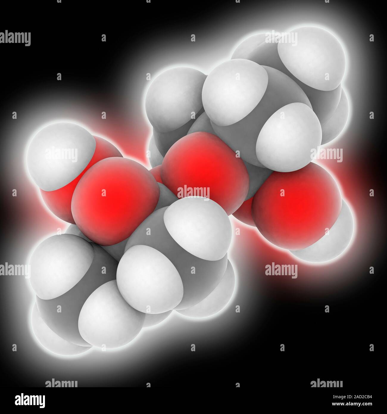 Methyl ethyl ketone peroxide. Molecular model of the organic peroxide ...