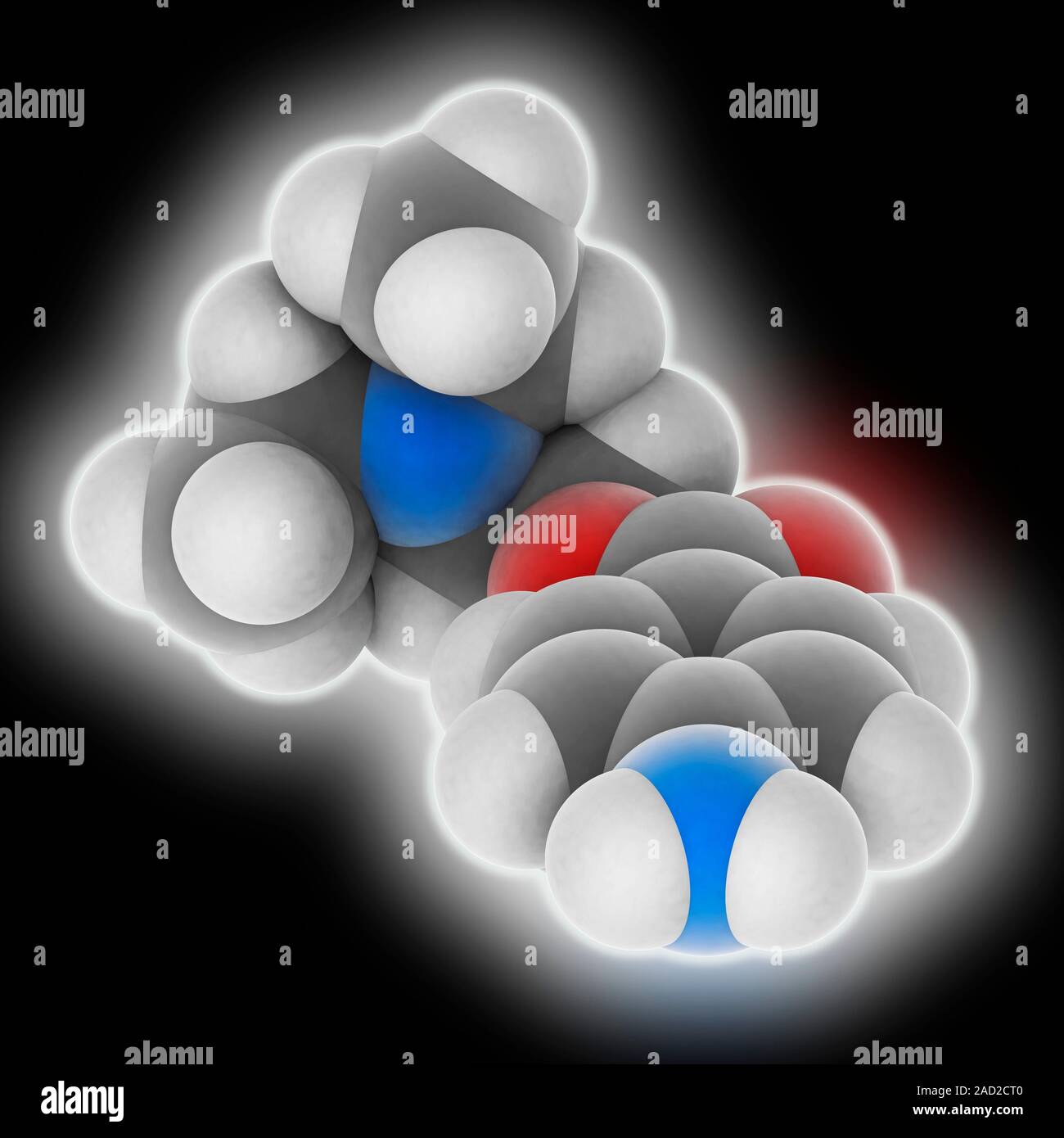 Procaine. Molecular model of the local anaesthetic drug procaine (C13 ...