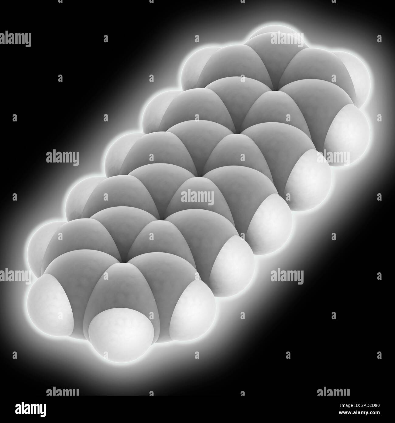 Pentacene. Molecular model of the polycyclic aromatic hydrocarbon ...