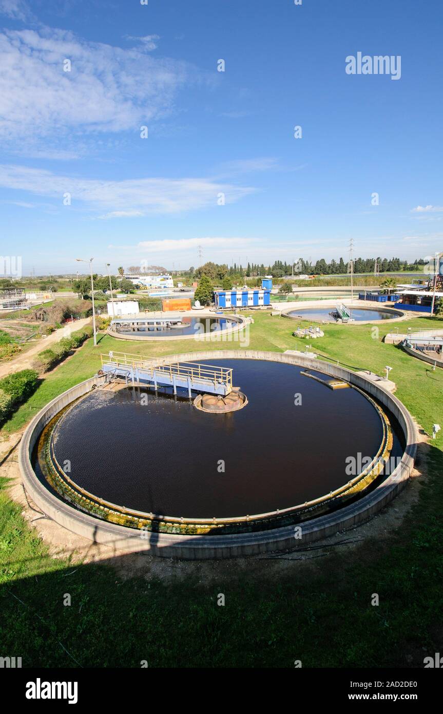Sewerage treatment facility. The treated water is then used for ...