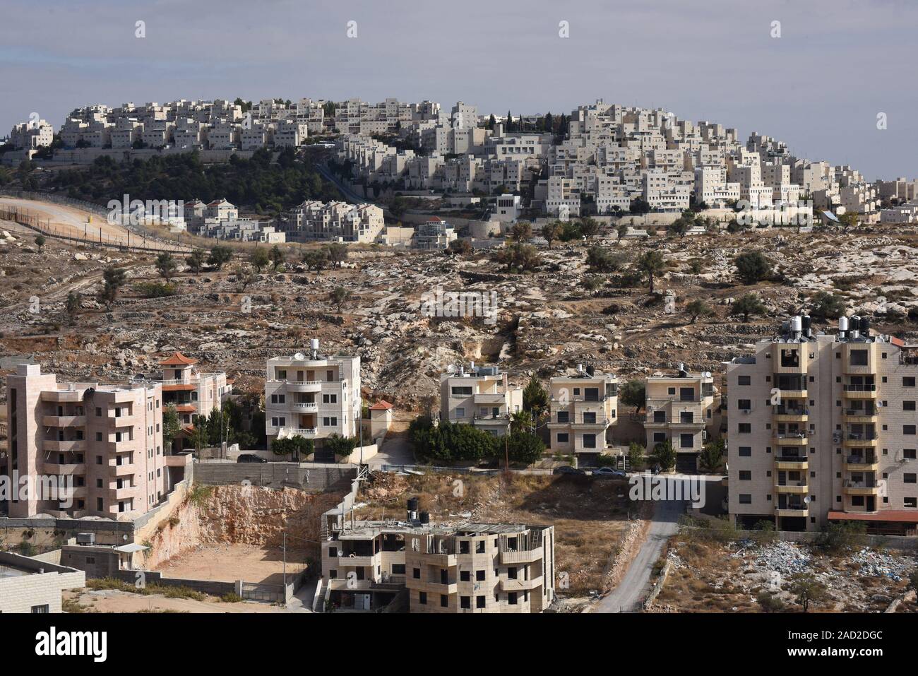 Bethlehem, Gaza. 03rd Dec, 2019. The Israeli settlement of Har Homa is ...