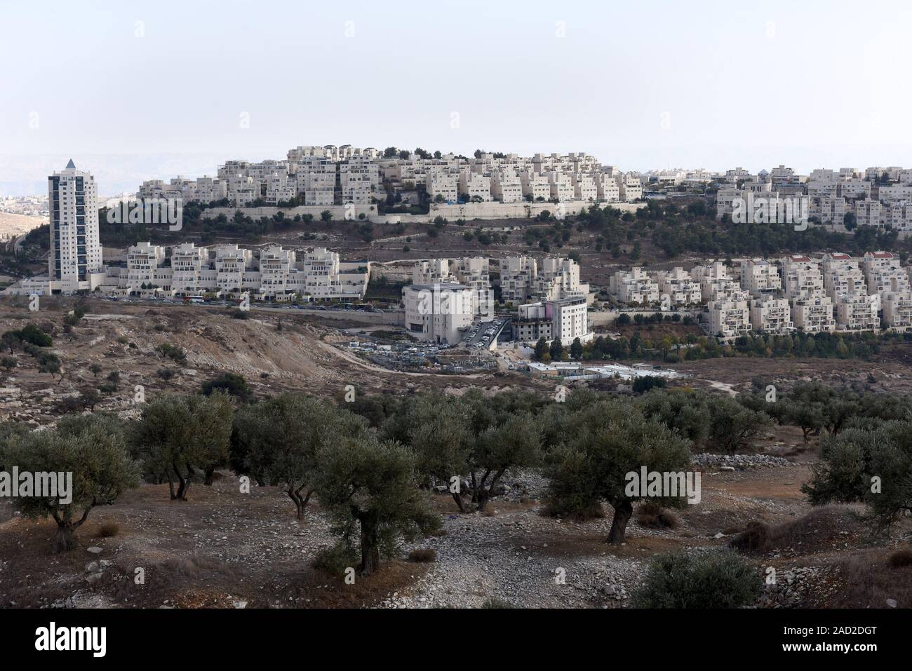 Bethlehem, West Bank. 03rd Dec, 2019. The Israeli settlement of Har ...