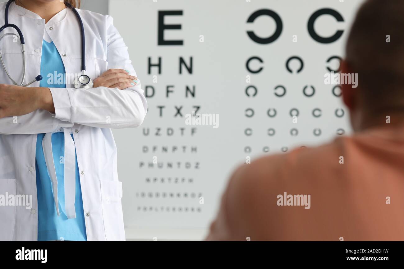 Patient at eyesight check Stock Photo - Alamy